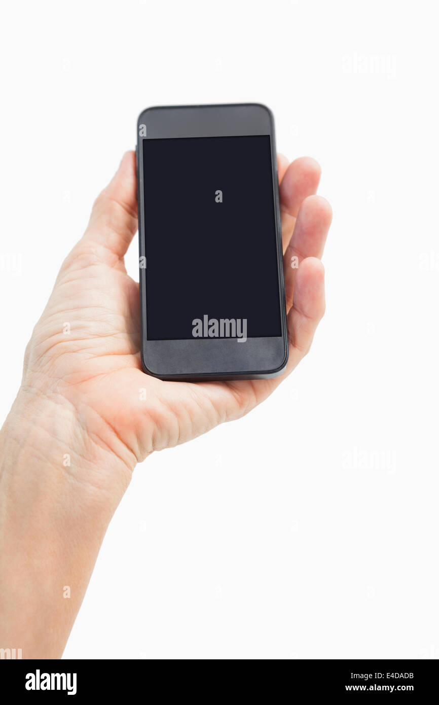 Woman showing screen hi-res stock photography and images - Alamy