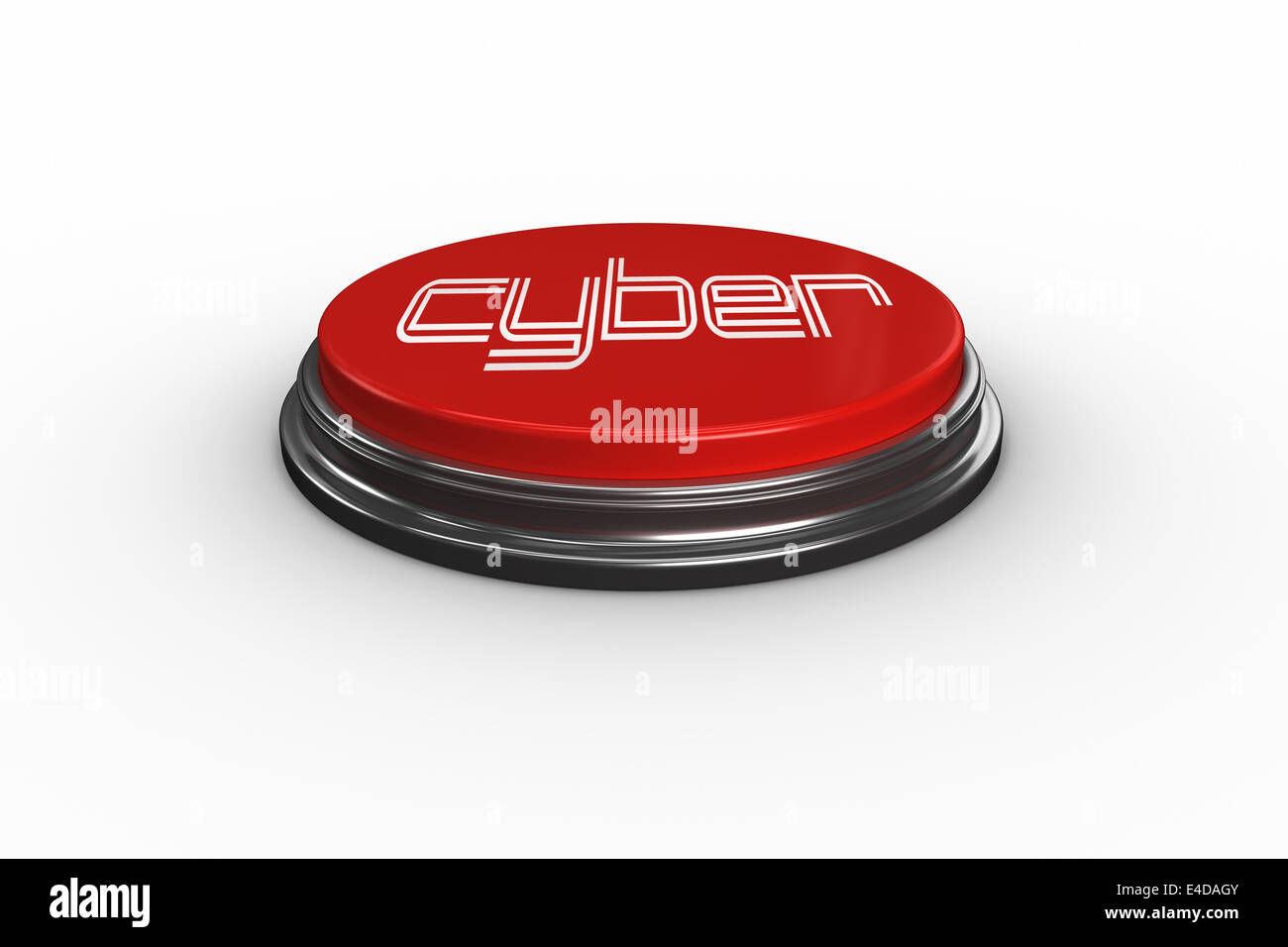 Cyber against digitally generated red push button Stock Photo - Alamy