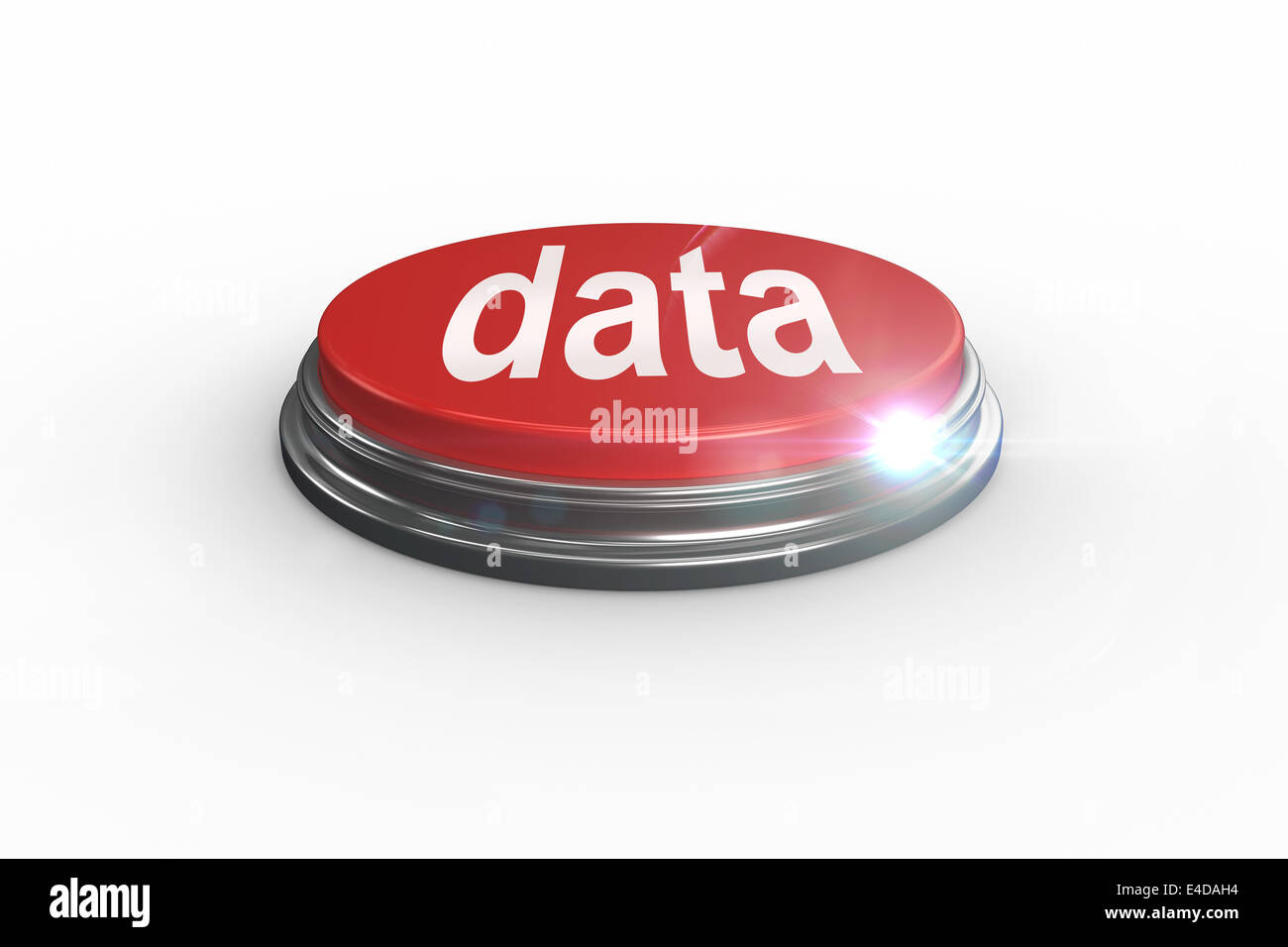 Data against digitally generated red push button Stock Photo - Alamy