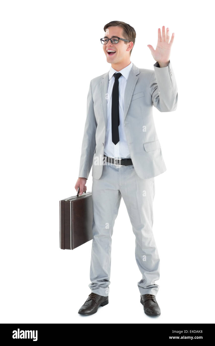 Suit tie waving smiling hi-res stock photography and images - Alamy