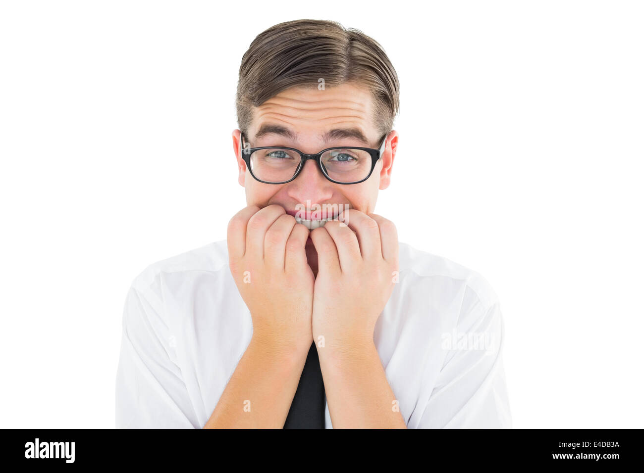 Worried man nervously looking camera hi-res stock photography and ...