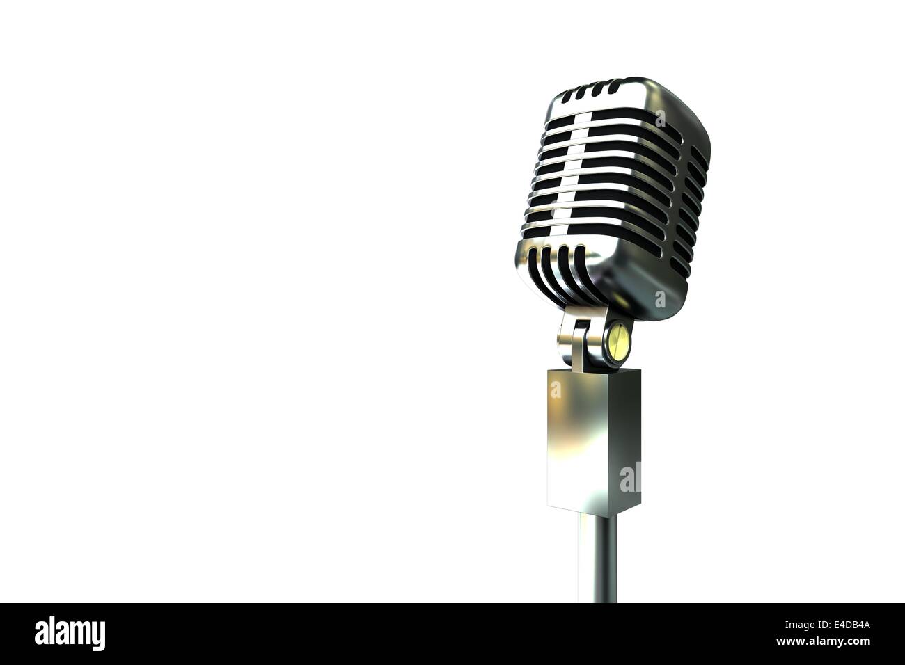 Digitally generated retro chrome microphone Stock Photo - Alamy