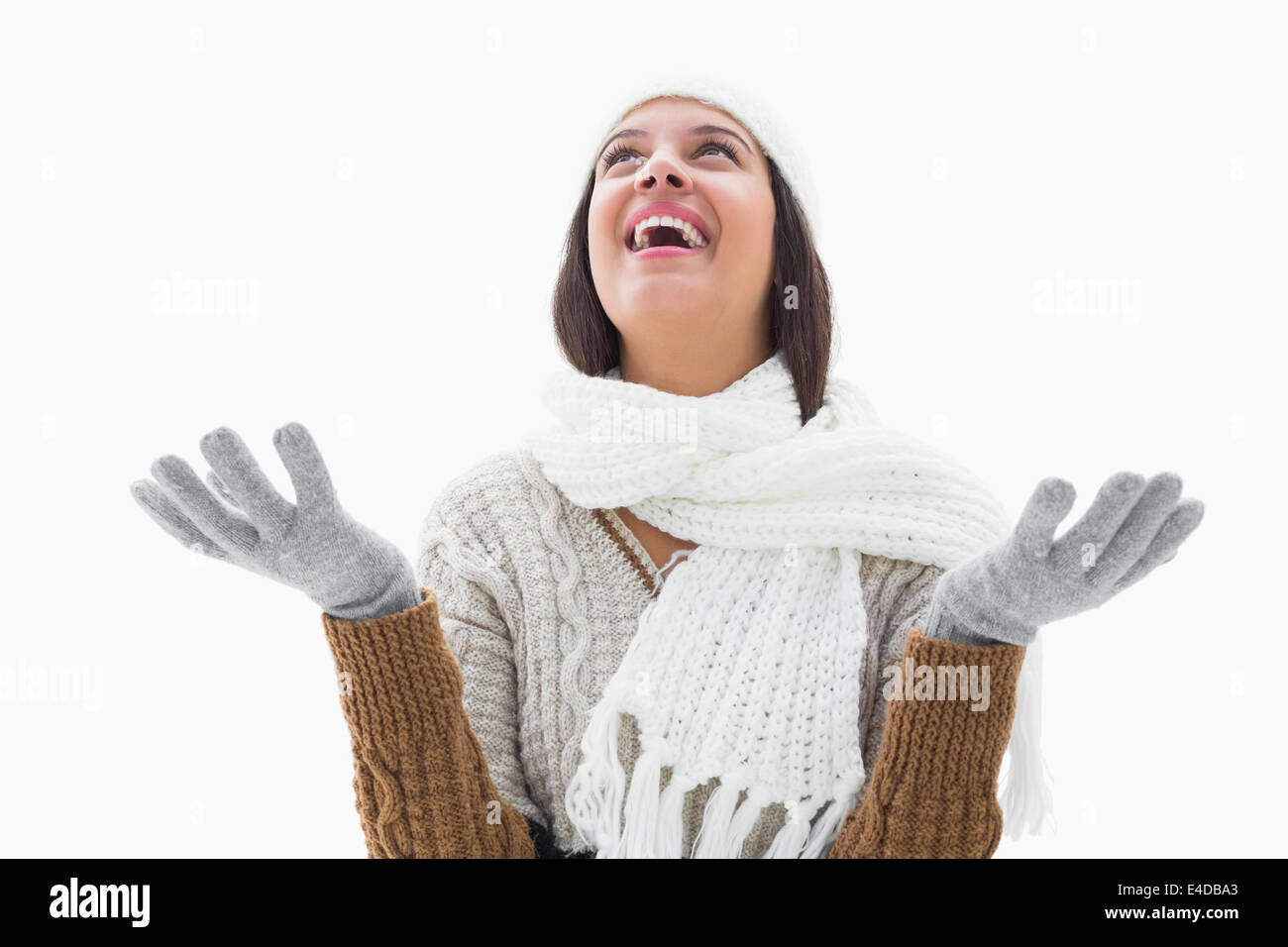 Pretty brunette in warm clothes Stock Photo - Alamy