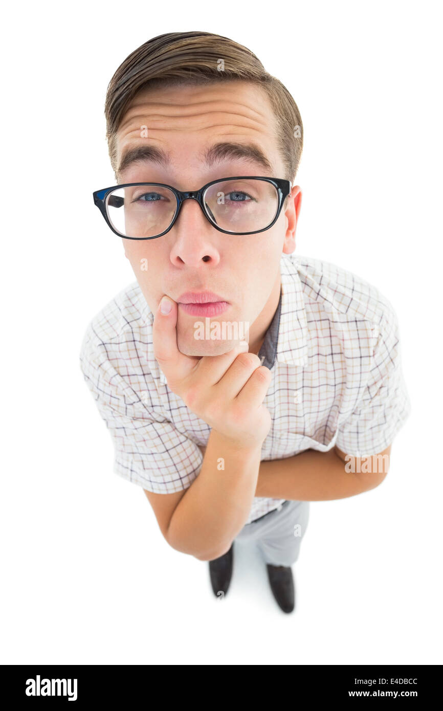 Man hand on chin thoughtful Cut Out Stock Images & Pictures - Alamy