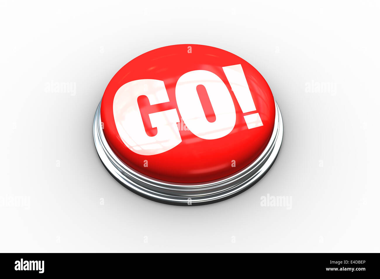 Go on digitally generated red push button Stock Photo - Alamy