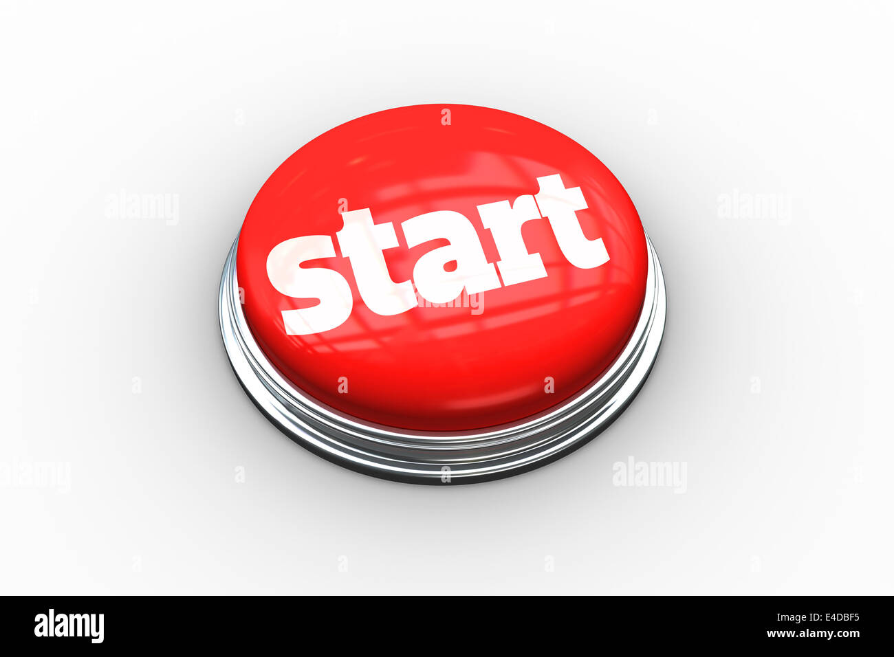 Start on digitally generated red push button Stock Photo - Alamy