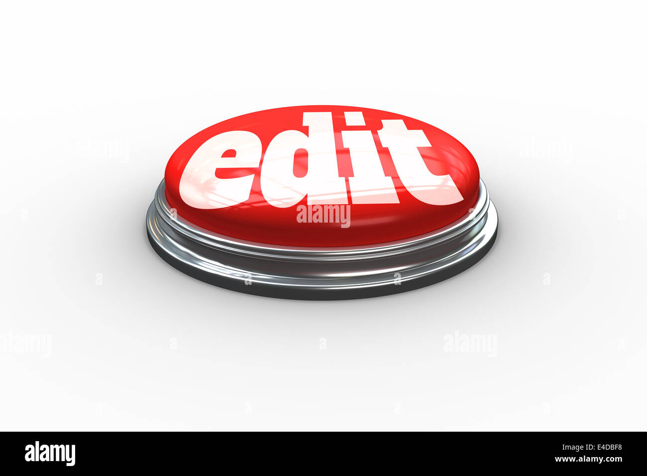 Edit on digitally generated red push button Stock Photo - Alamy