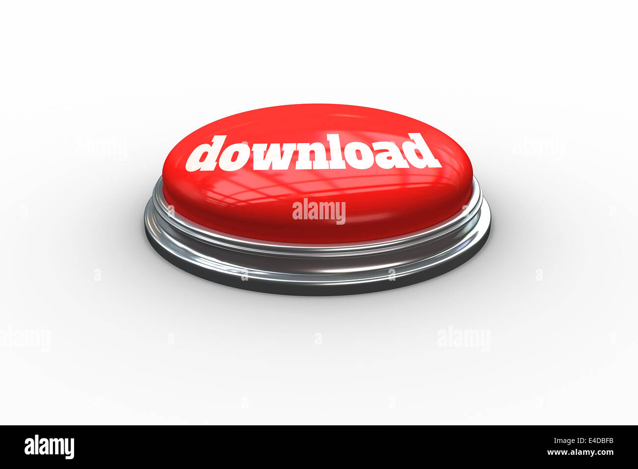Download on digitally generated red push button Stock Photo - Alamy