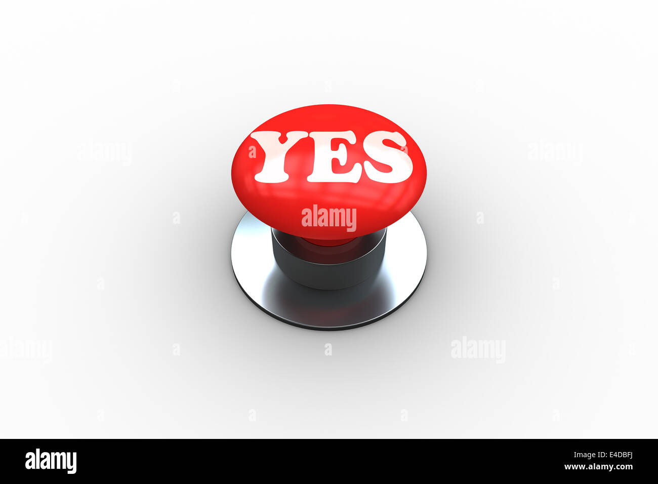 Yes on digitally generated red push button Stock Photo - Alamy