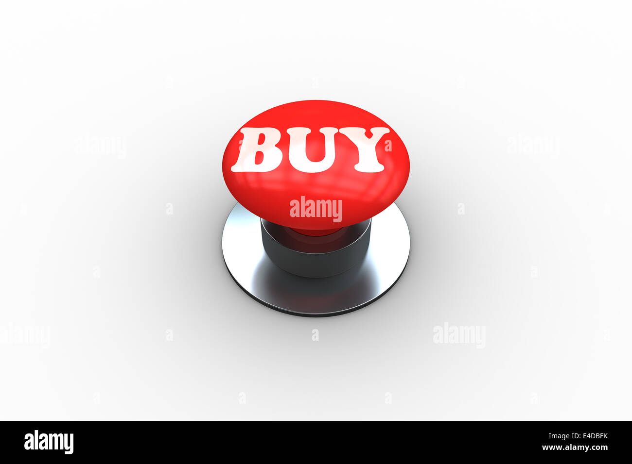 Buy on digitally generated red push button Stock Photo - Alamy