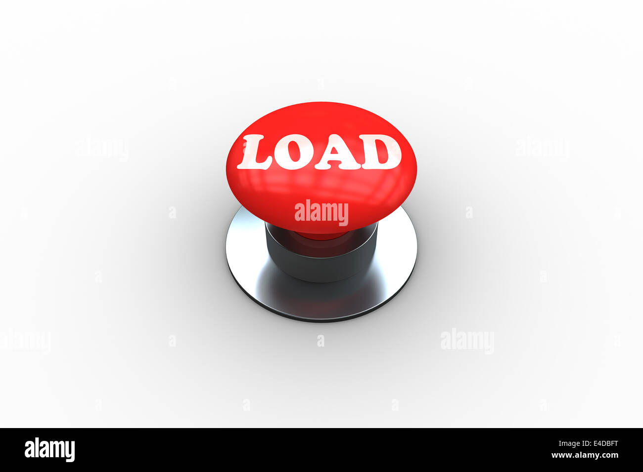 Load on digitally generated red push button Stock Photo - Alamy