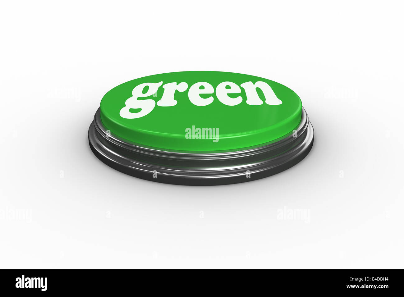 Green on digitally generated green push button Stock Photo - Alamy