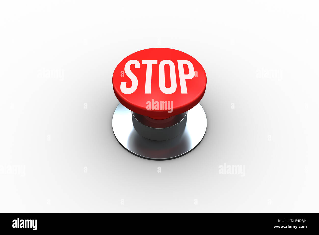 Stop on digitally generated red push button Stock Photo - Alamy