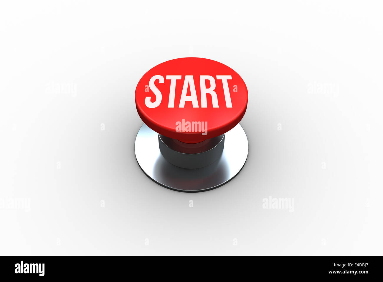 Start on digitally generated red push button Stock Photo - Alamy