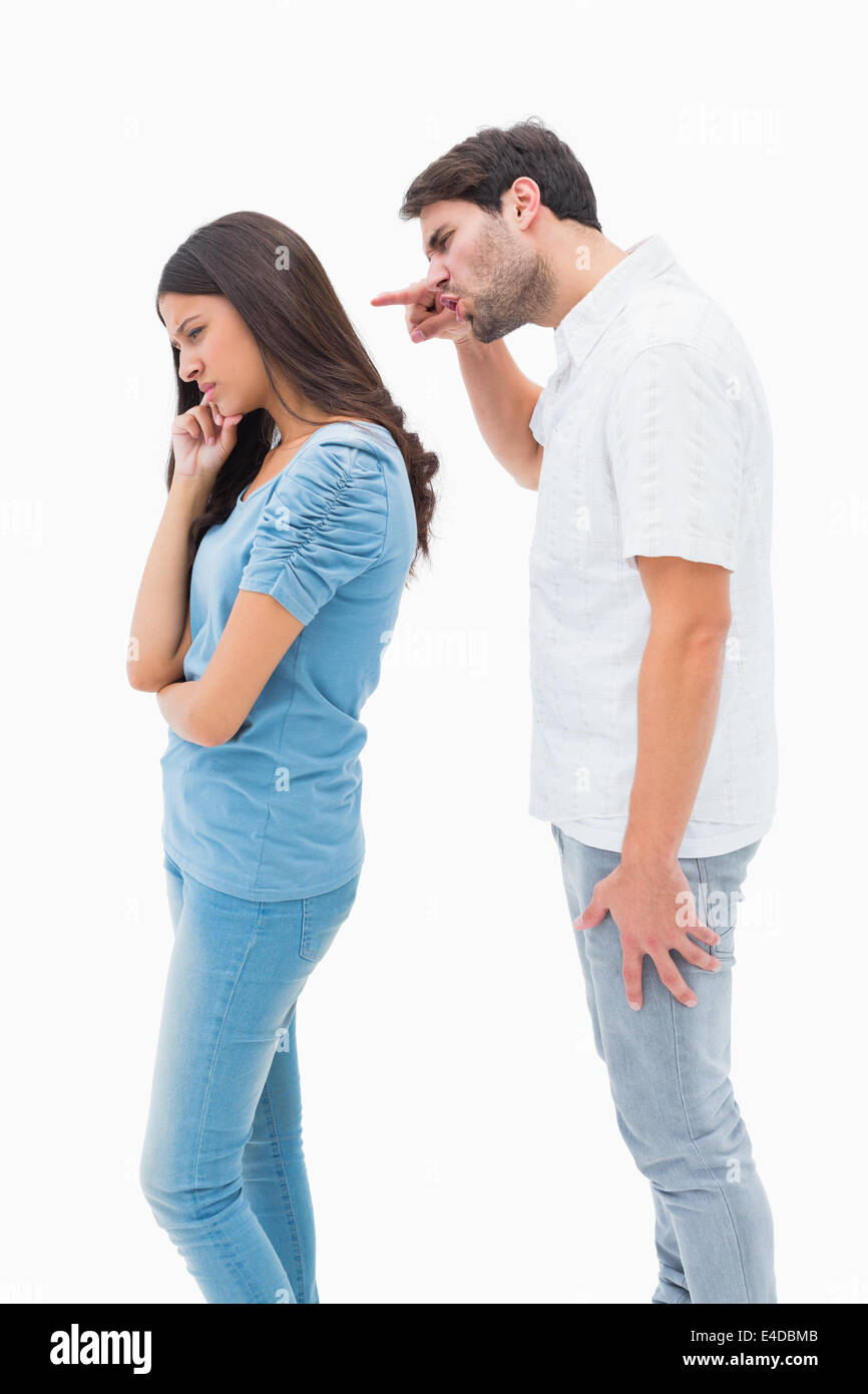 Angry man shouting at girlfriend Stock Photo - Alamy