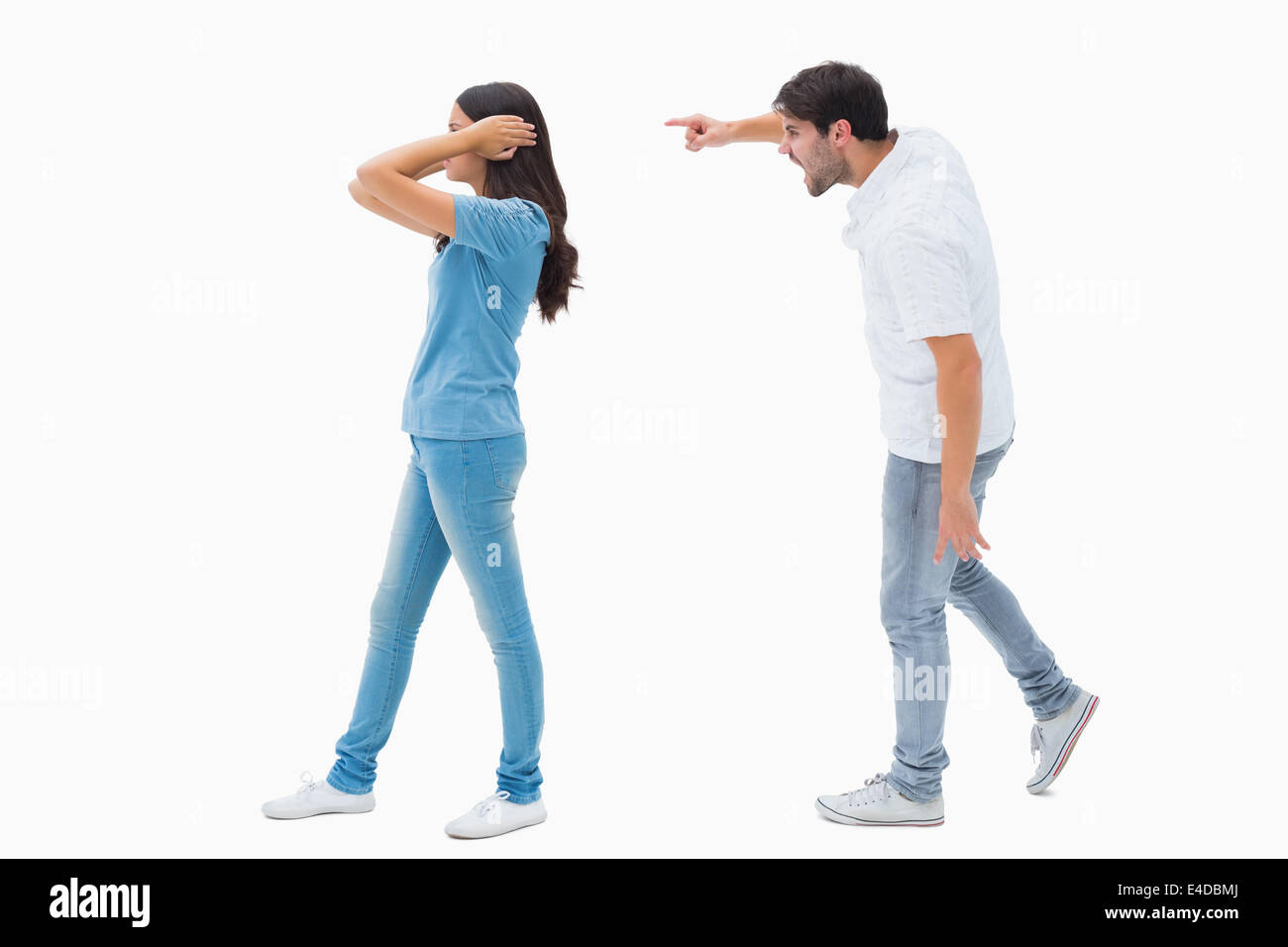 Angry boyfriend shouting at girlfriend Stock Photo - Alamy