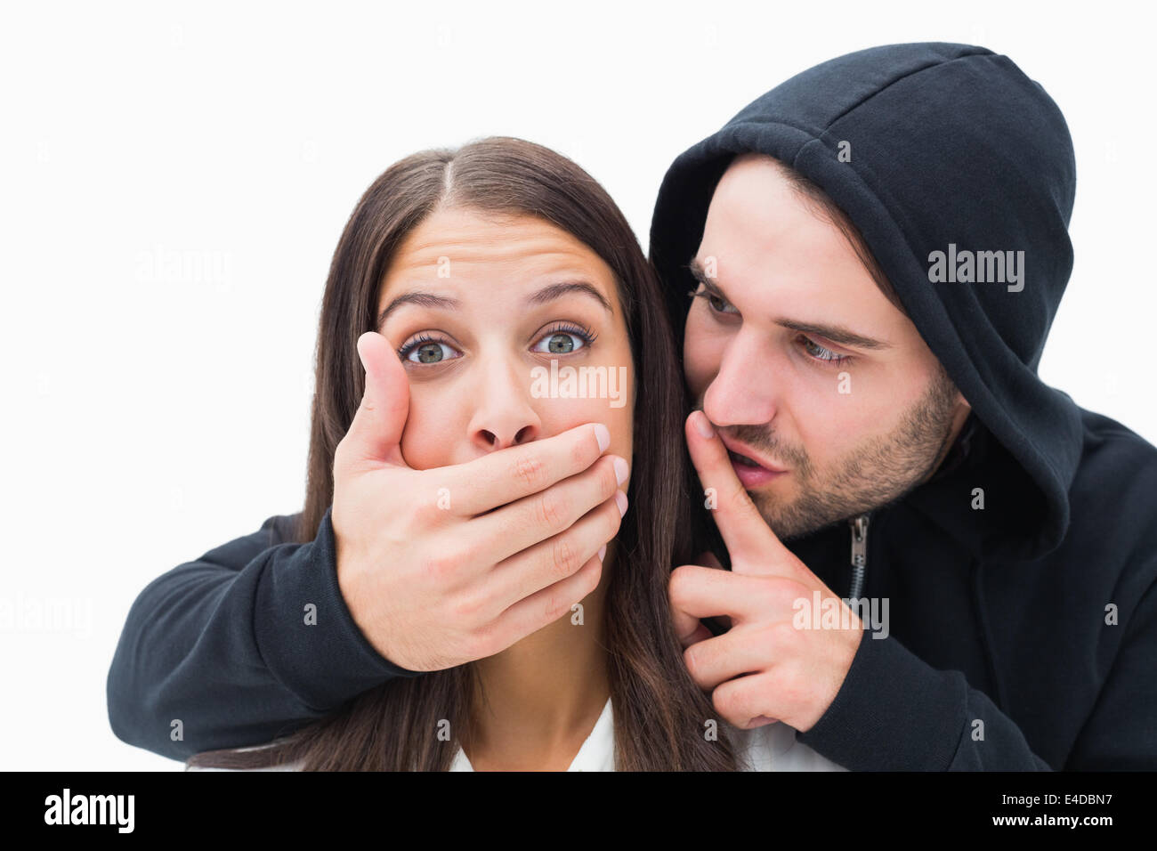 Woman being attacked by scary man Stock Photo - Alamy