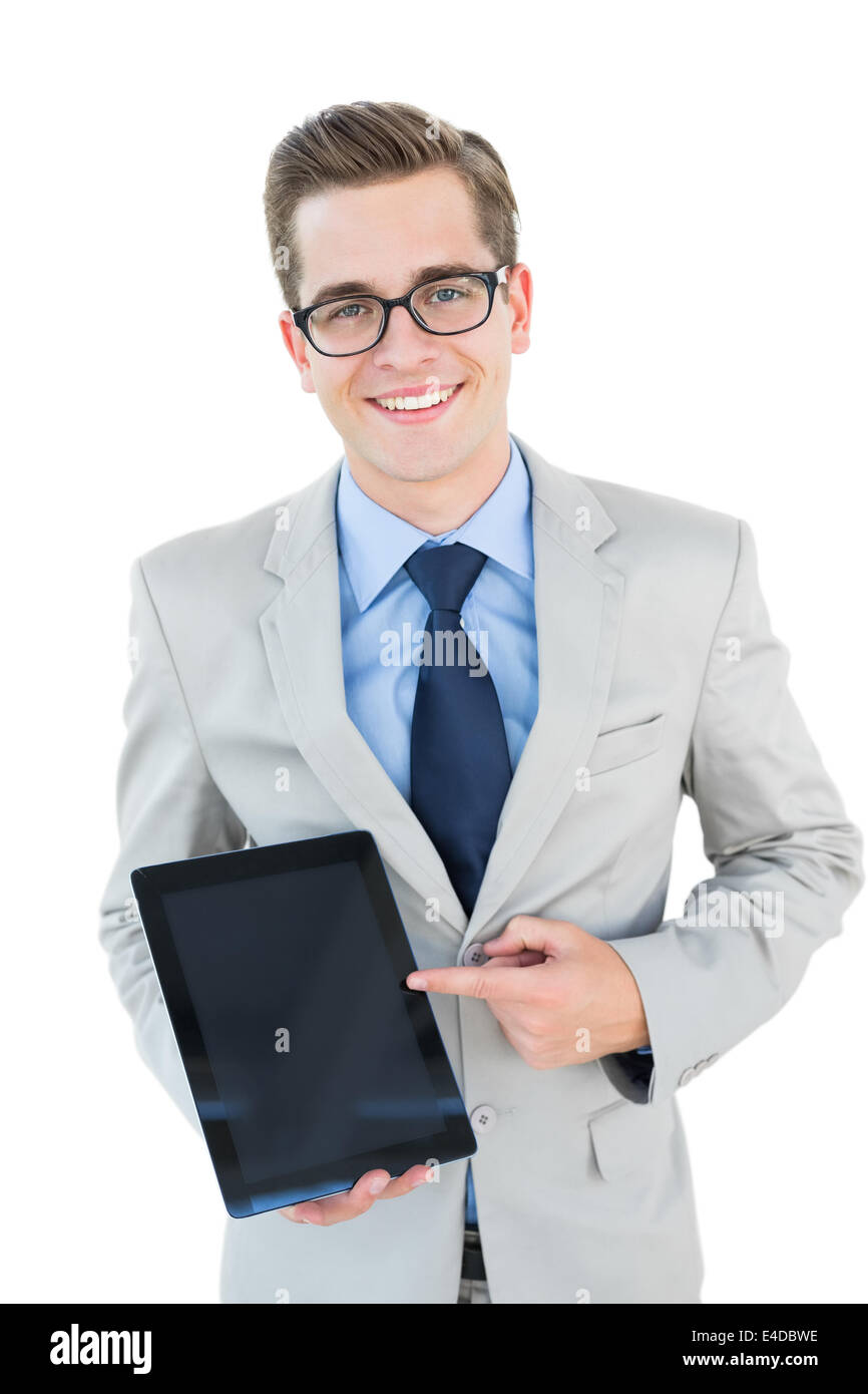 Pointing at tablet hi-res stock photography and images - Alamy