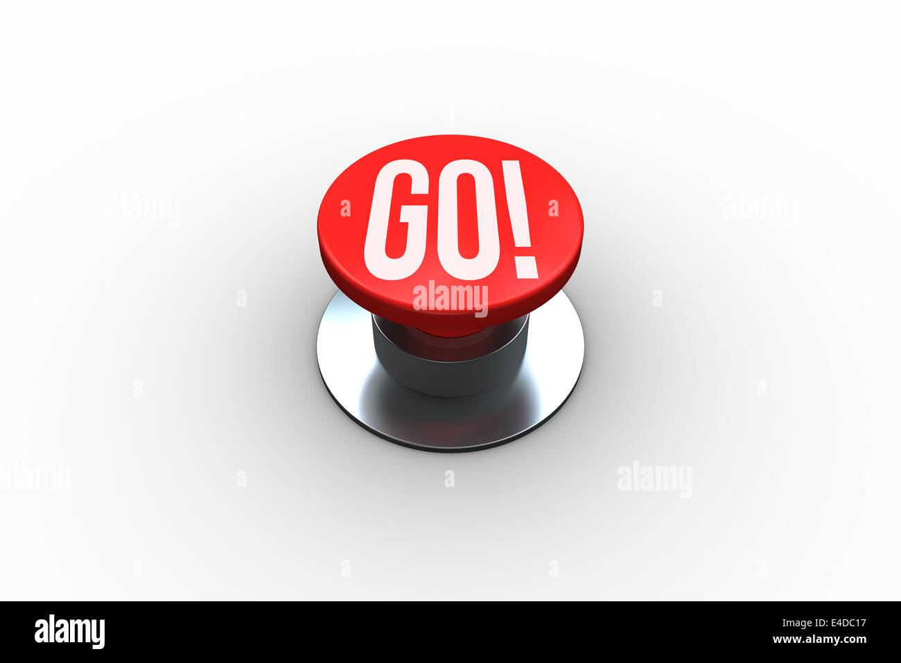 Go on digitally generated red push button Stock Photo - Alamy