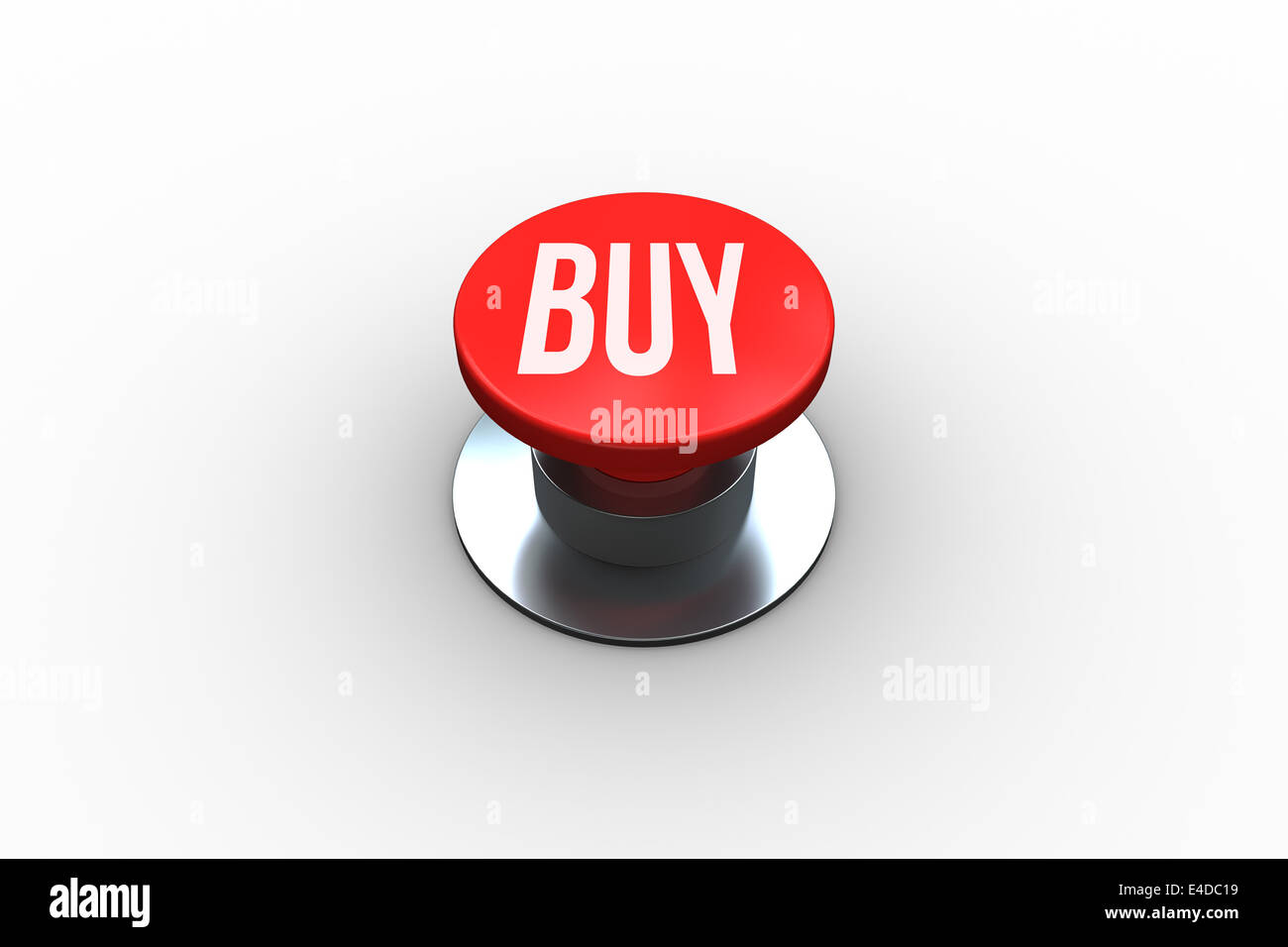 Buy on digitally generated red push button Stock Photo - Alamy