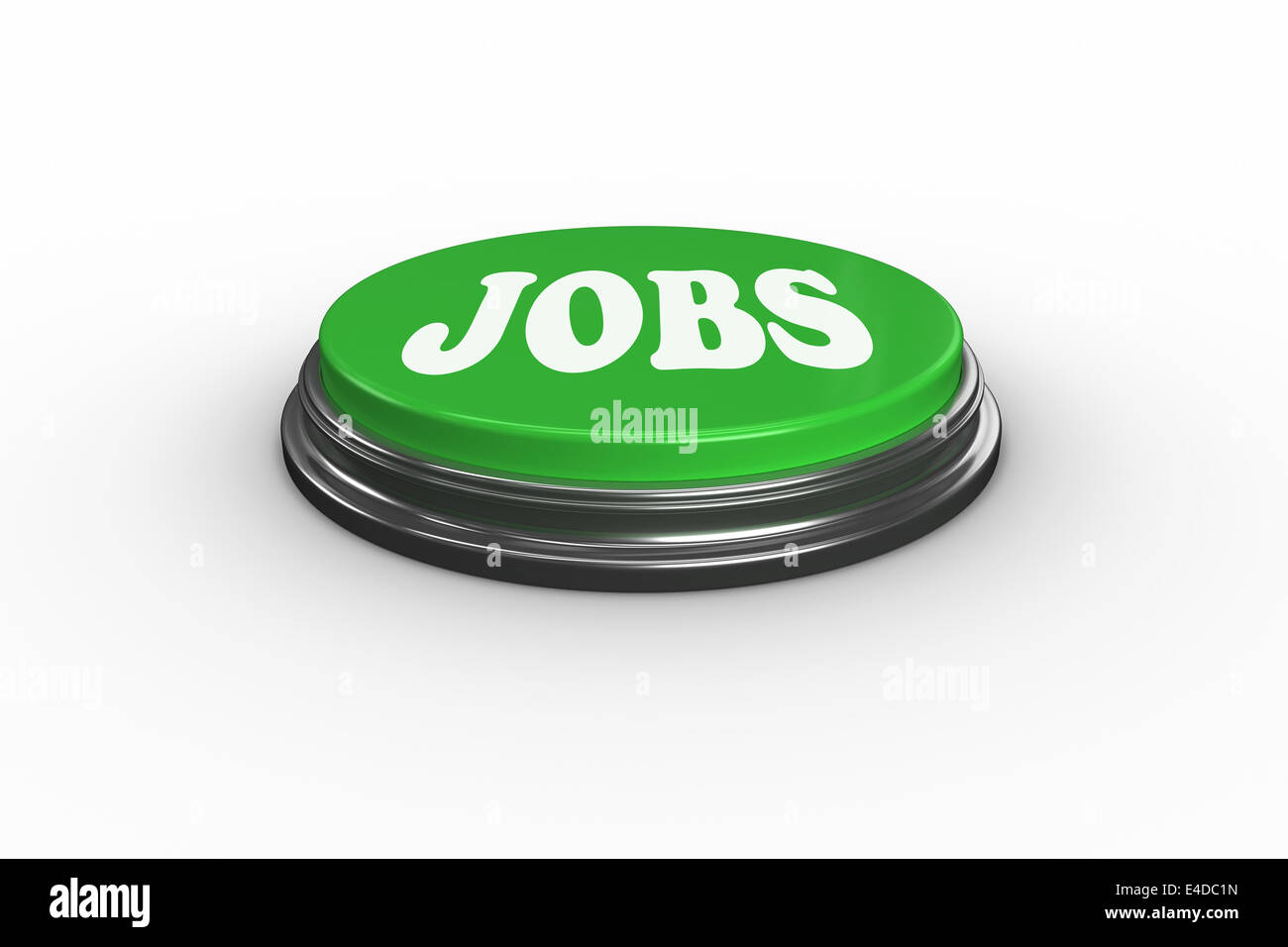 Jobs on digitally generated green push button Stock Photo - Alamy