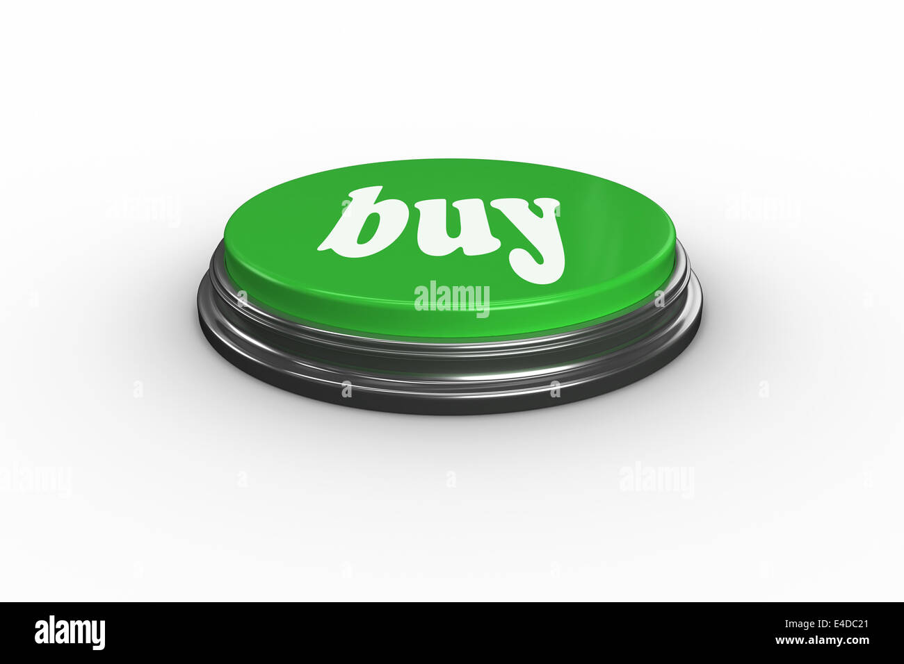 Buy on digitally generated green push button Stock Photo - Alamy