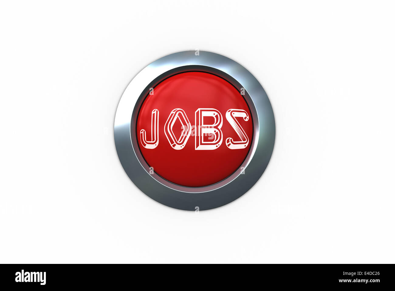 Jobs on digitally generated red push button Stock Photo - Alamy