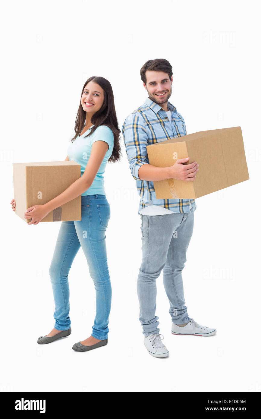 Young couple cardboard boxes hi-res stock photography and images - Alamy