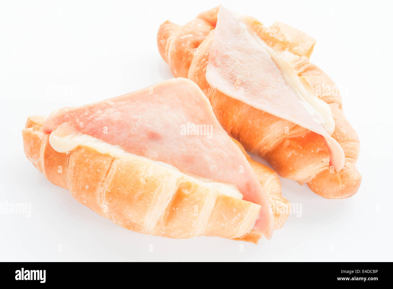 Couple of mini ham cheese croissants isolated on white background Stock ...