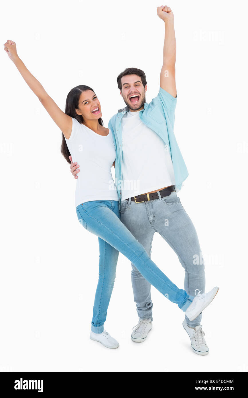 Happy couple excited together Cut Out Stock Images & Pictures - Alamy