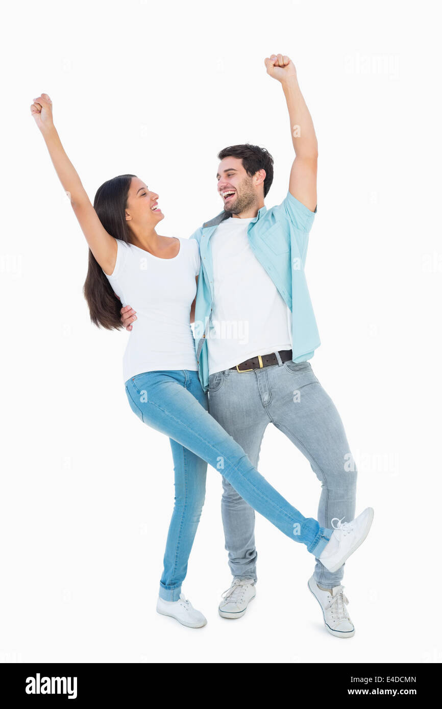 Happy couple excited together Cut Out Stock Images & Pictures - Alamy