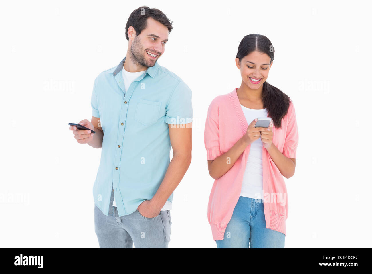 Typing text messages Cut Out Stock Images & Pictures - Alamy