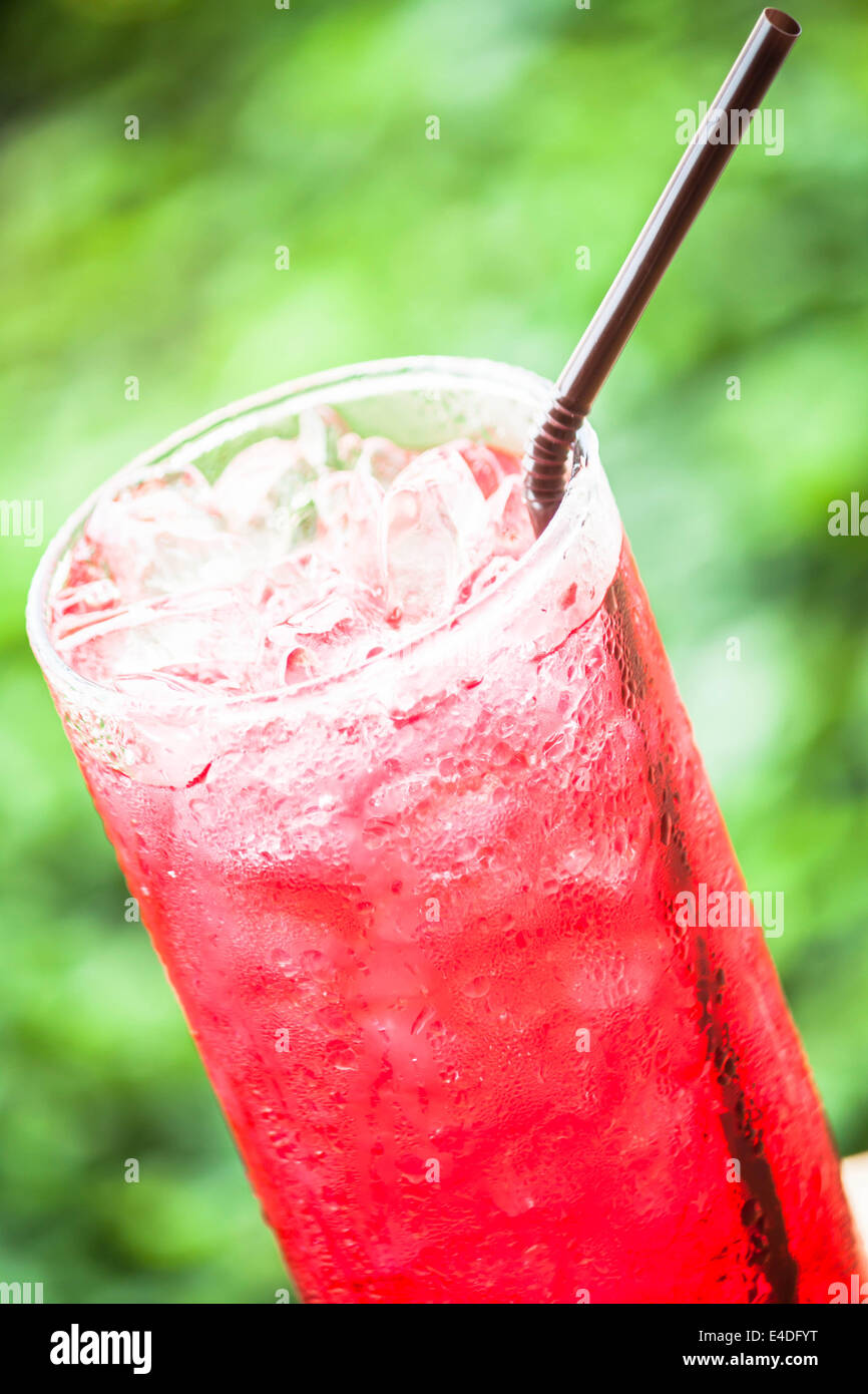 Refreshing glass of non alcohol cold green drink Stock Photo - Alamy