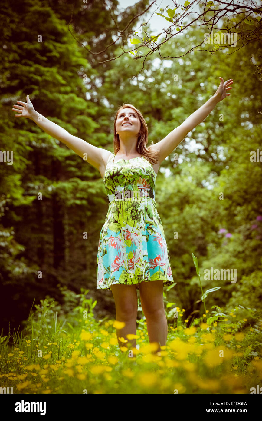 Woman arms up field hi-res stock photography and images - Alamy
