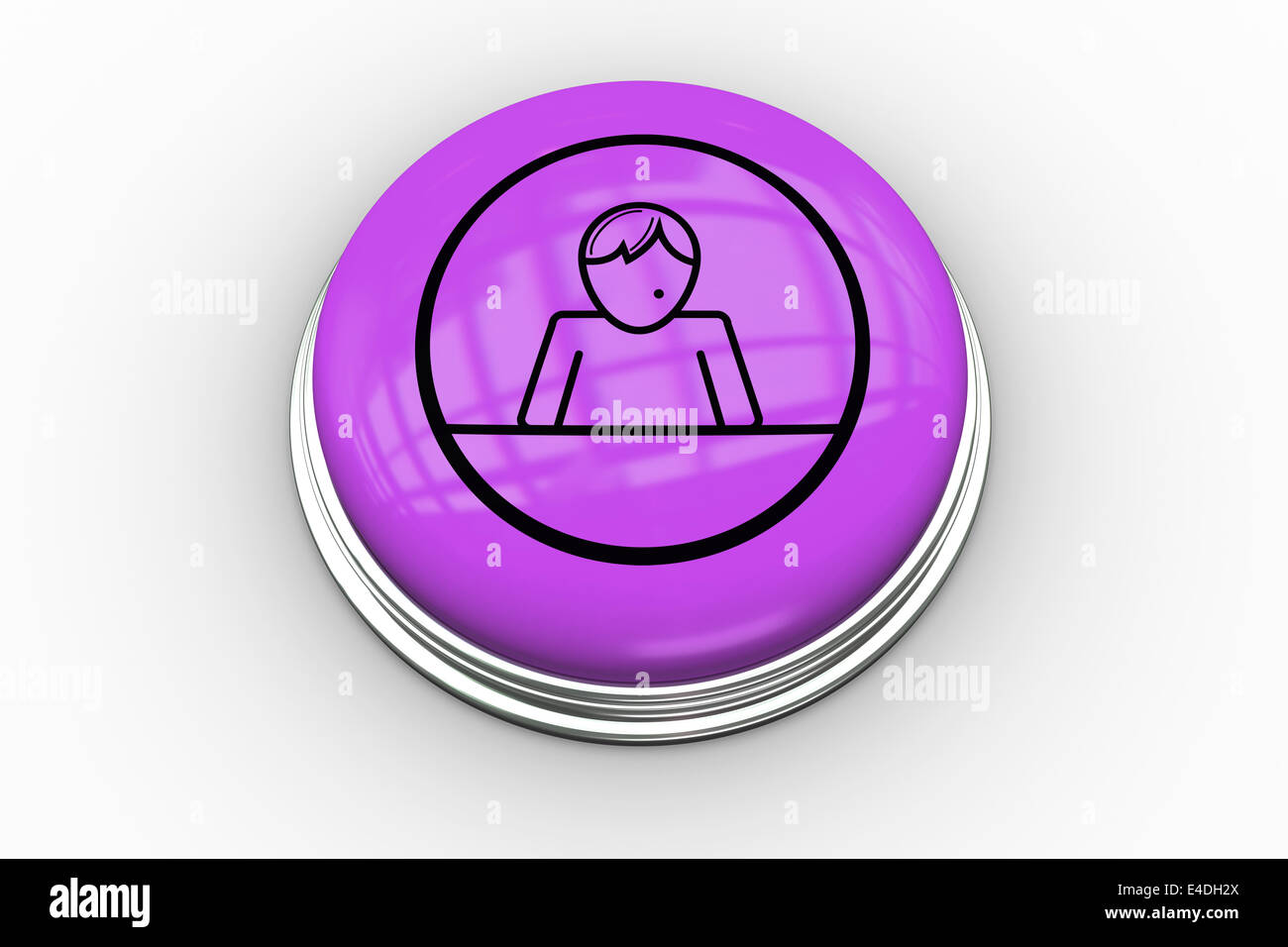 Man graphic on purple button Stock Photo - Alamy