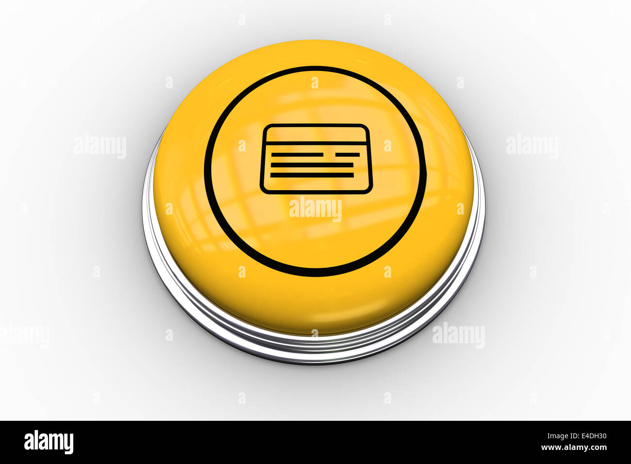 Credit card graphic on yellow push button Stock Photo - Alamy