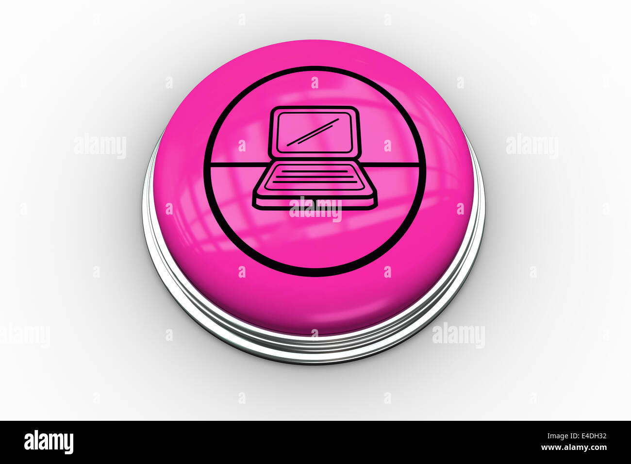 Laptop graphic on pink button Stock Photo - Alamy