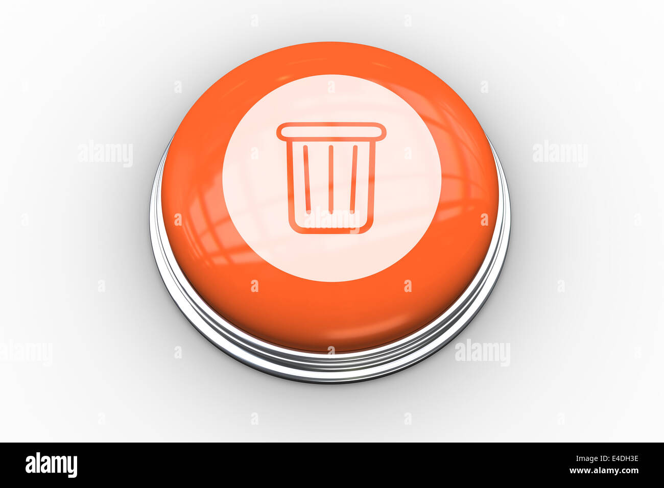Trash graphic on orange button Stock Photo - Alamy