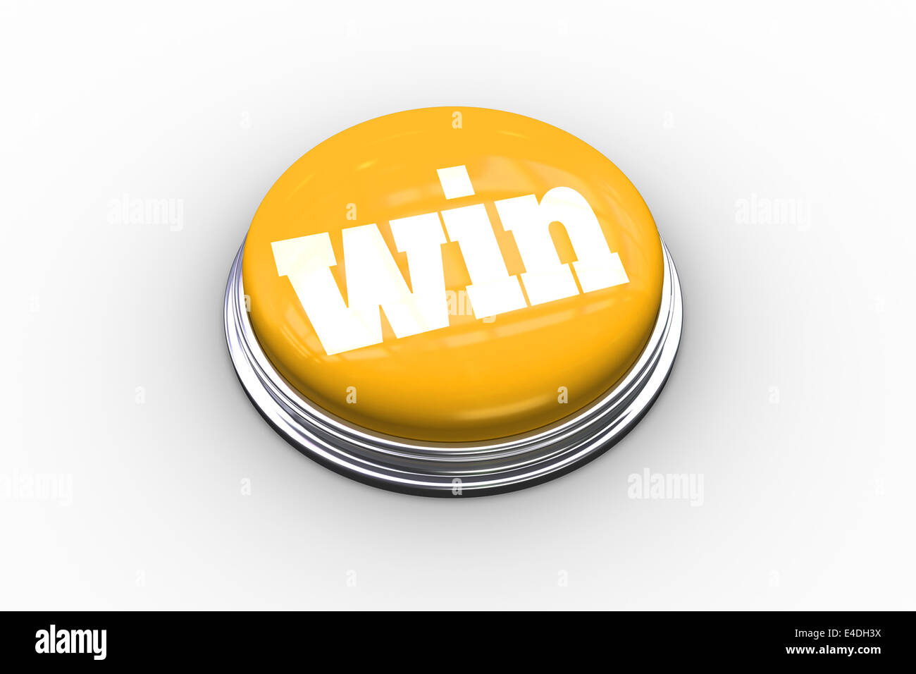 The word win on shiny yellow push button Stock Photo - Alamy