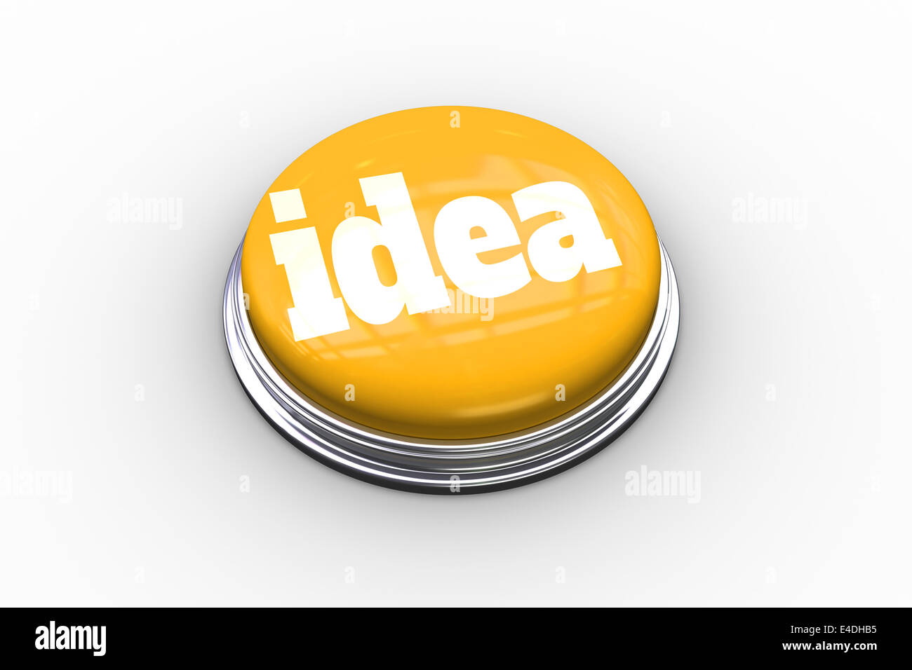 Idea on shiny yellow push button Stock Photo - Alamy