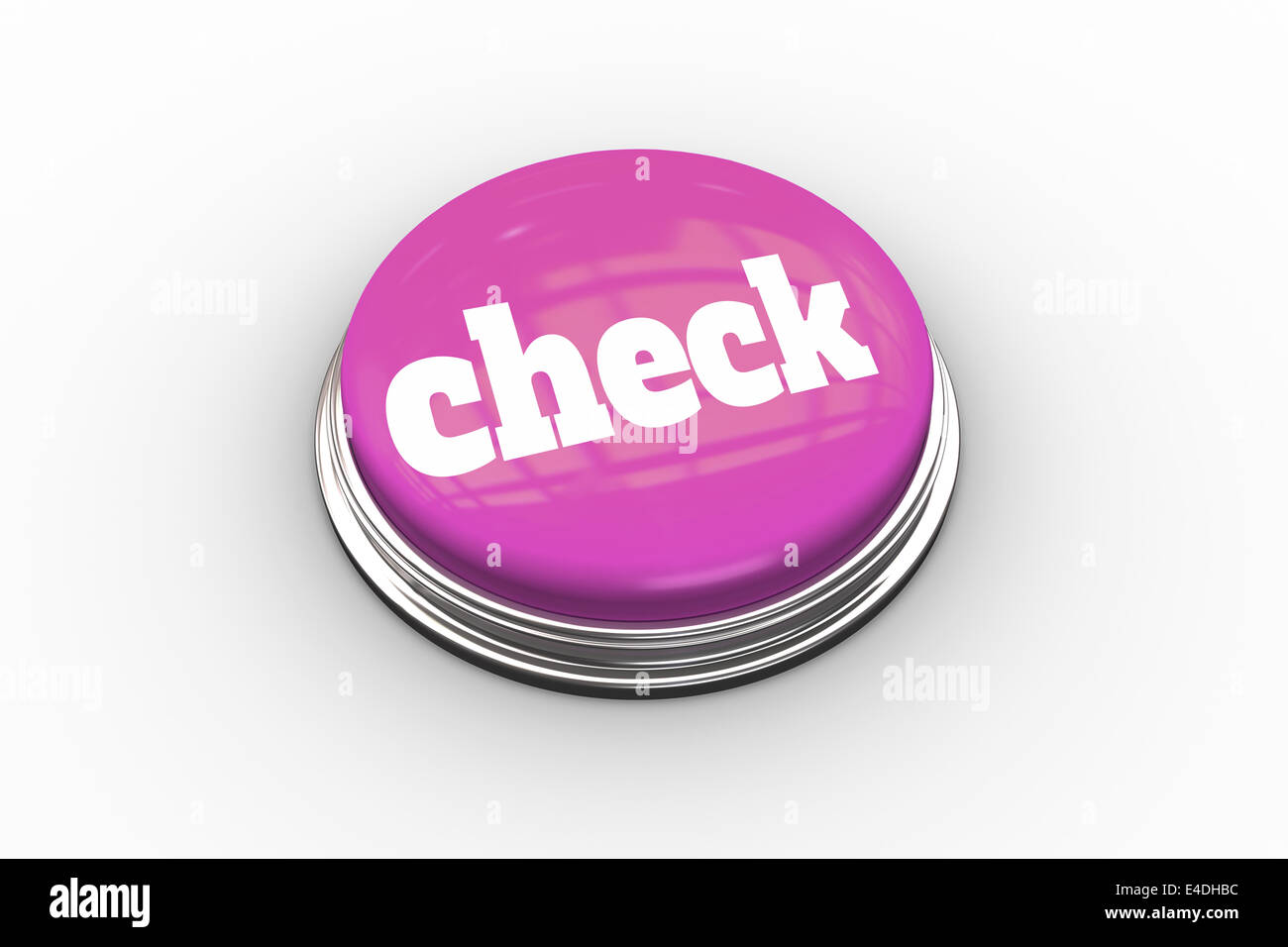 Check on shiny pink push button Stock Photo - Alamy