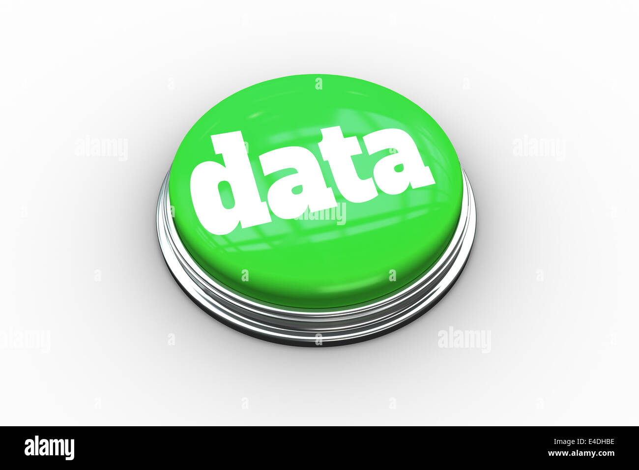 Data on digitally generated green push button Stock Photo - Alamy