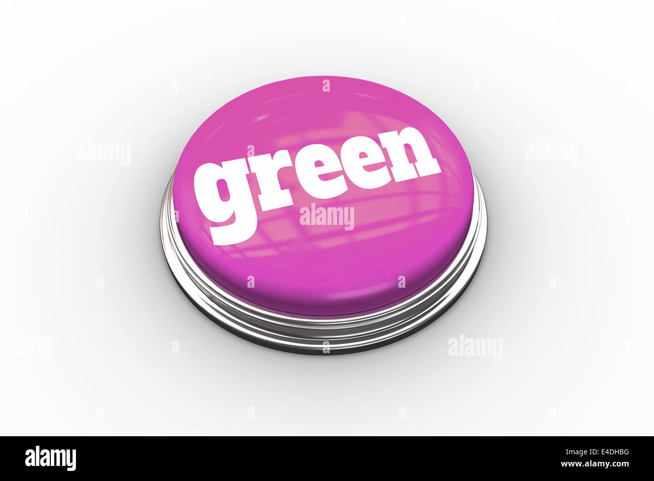 Green on shiny pink push button Stock Photo - Alamy