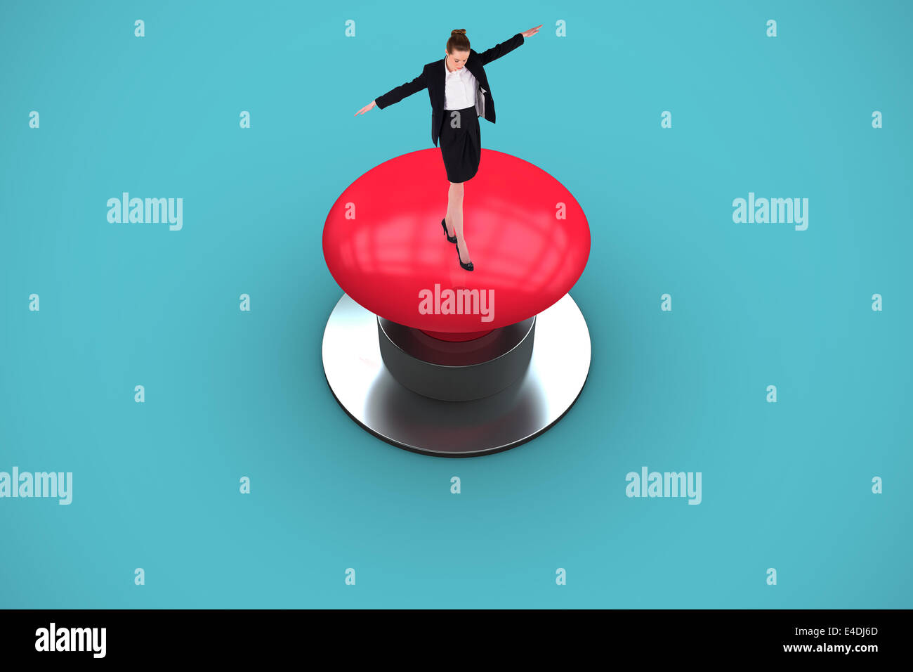 Composite image of businesswoman performing a balancing act Stock Photo ...