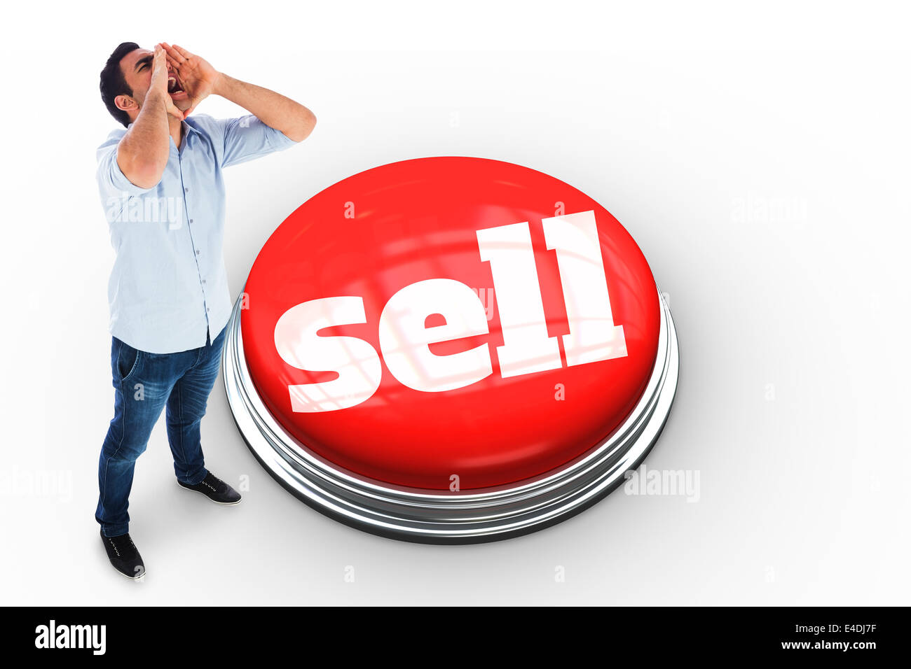 Sell against white background with vignette Stock Photo - Alamy