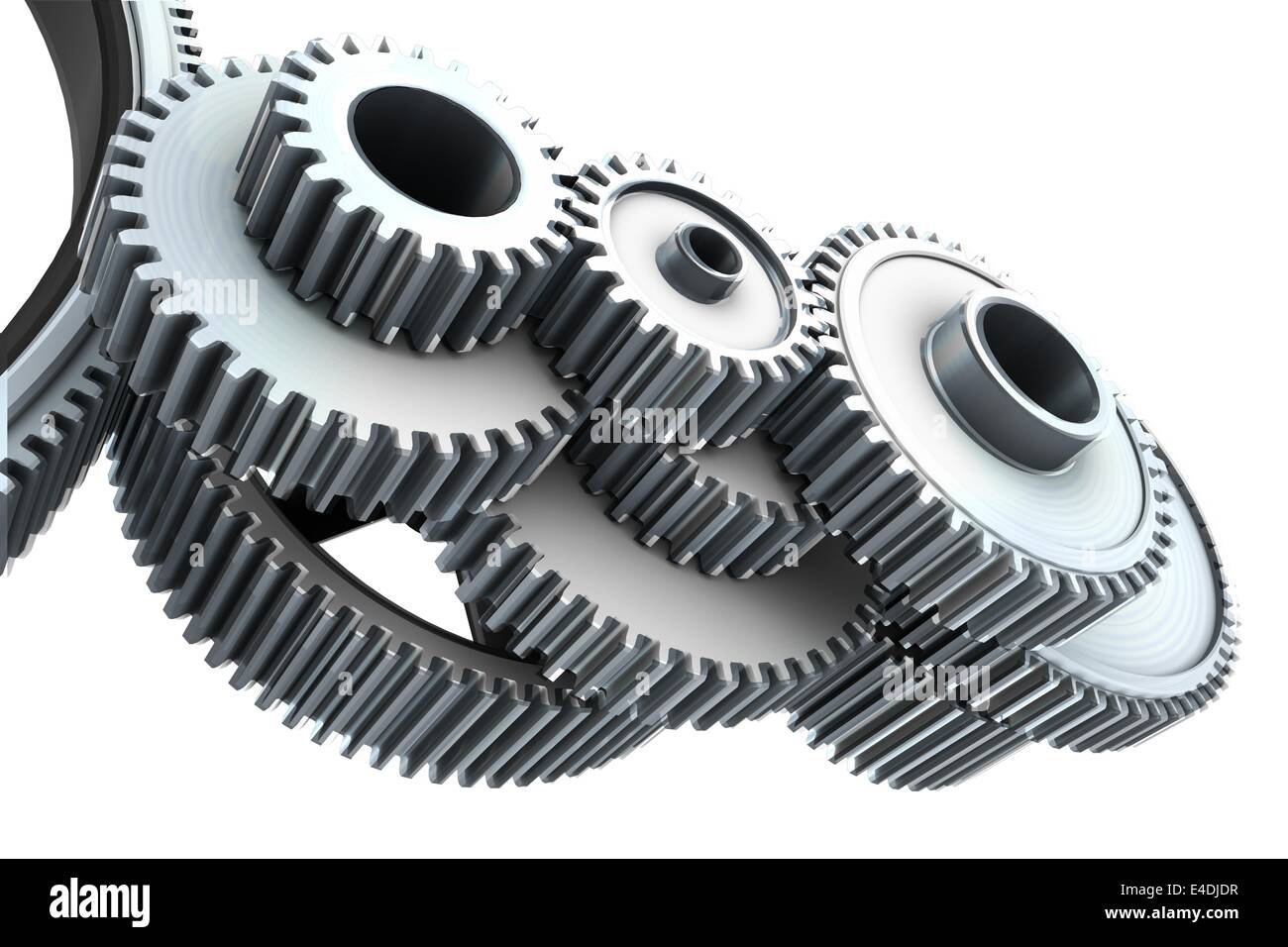 Metal cogs and wheels connecting Stock Photo - Alamy