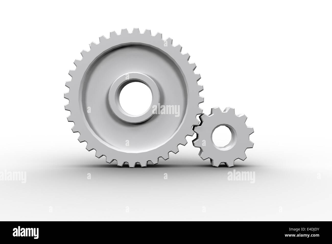 White cog and wheel connecting Stock Photo - Alamy