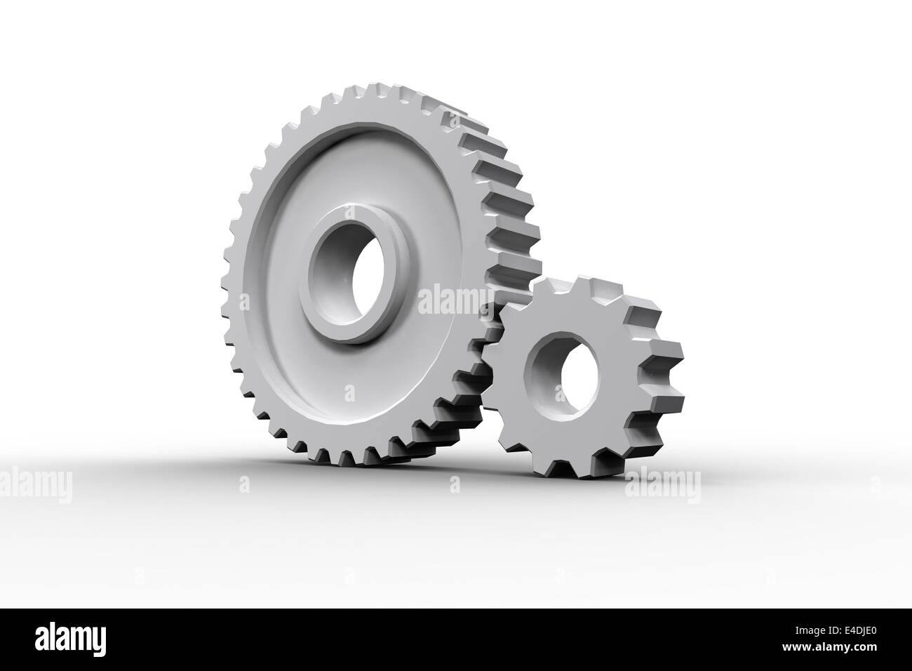 White cog and wheel connecting Stock Photo - Alamy