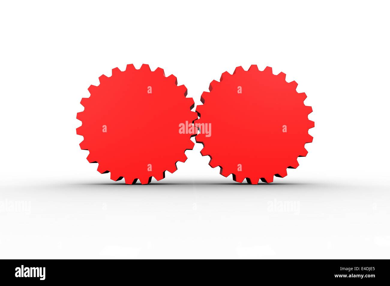 Red cog and wheel connecting Stock Photo - Alamy