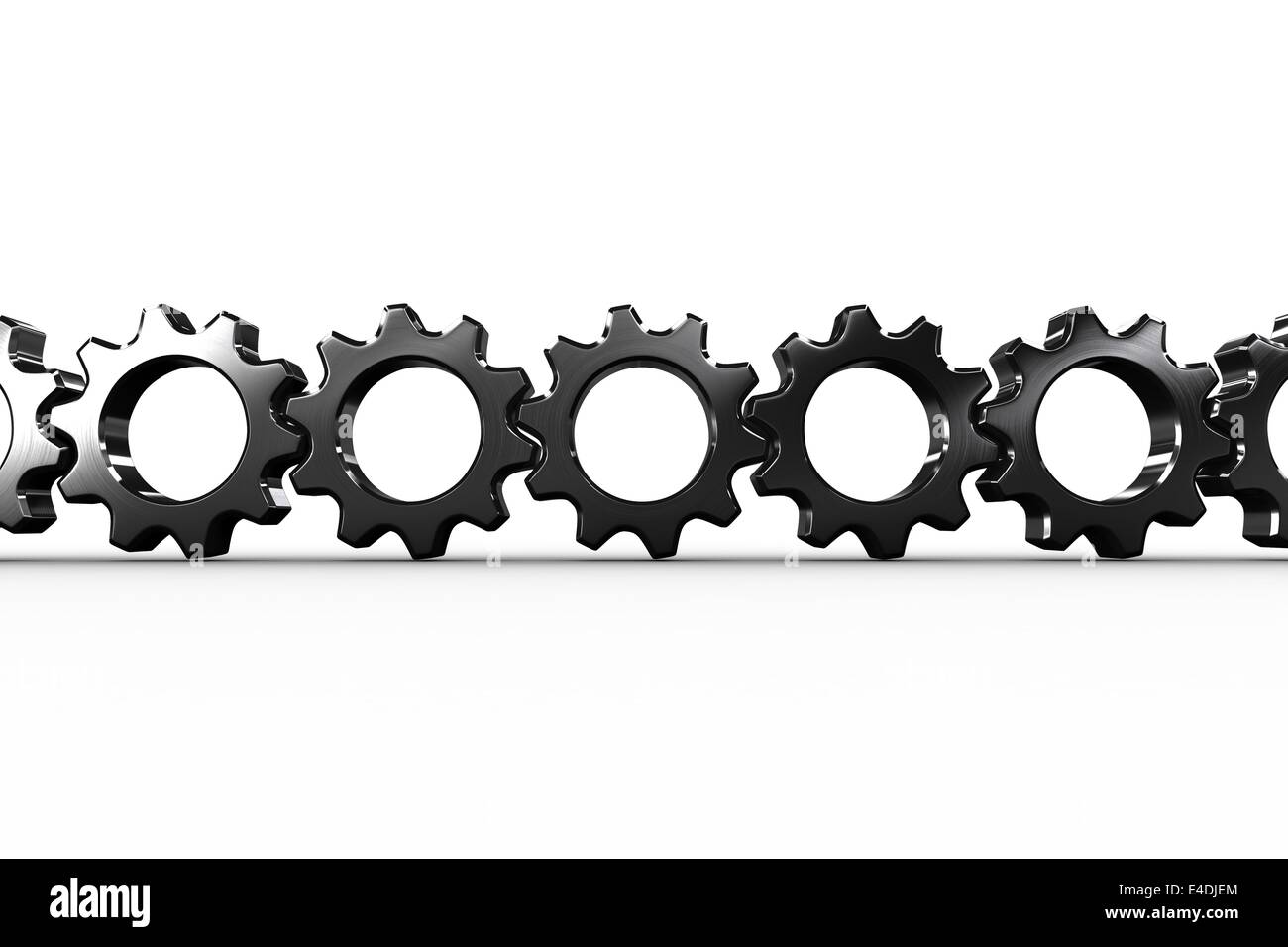 Metal cogs and wheels connecting Stock Photo - Alamy